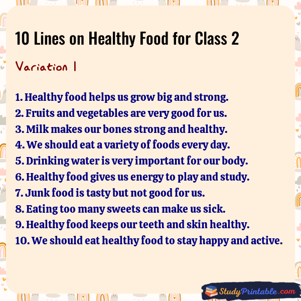 10 Lines On Healthy Food Essential Tips For A Nutritious Life