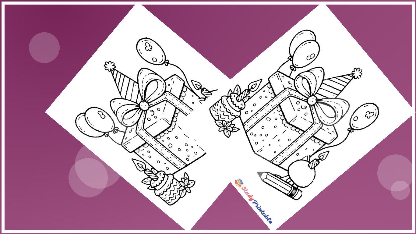 Birthday Present Coloring Page Printable