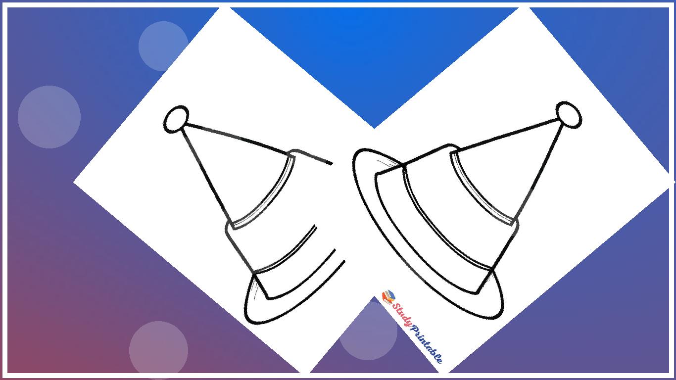 Classic Party Birthday Hat Free Printable Coloring Page » StudyPrintable