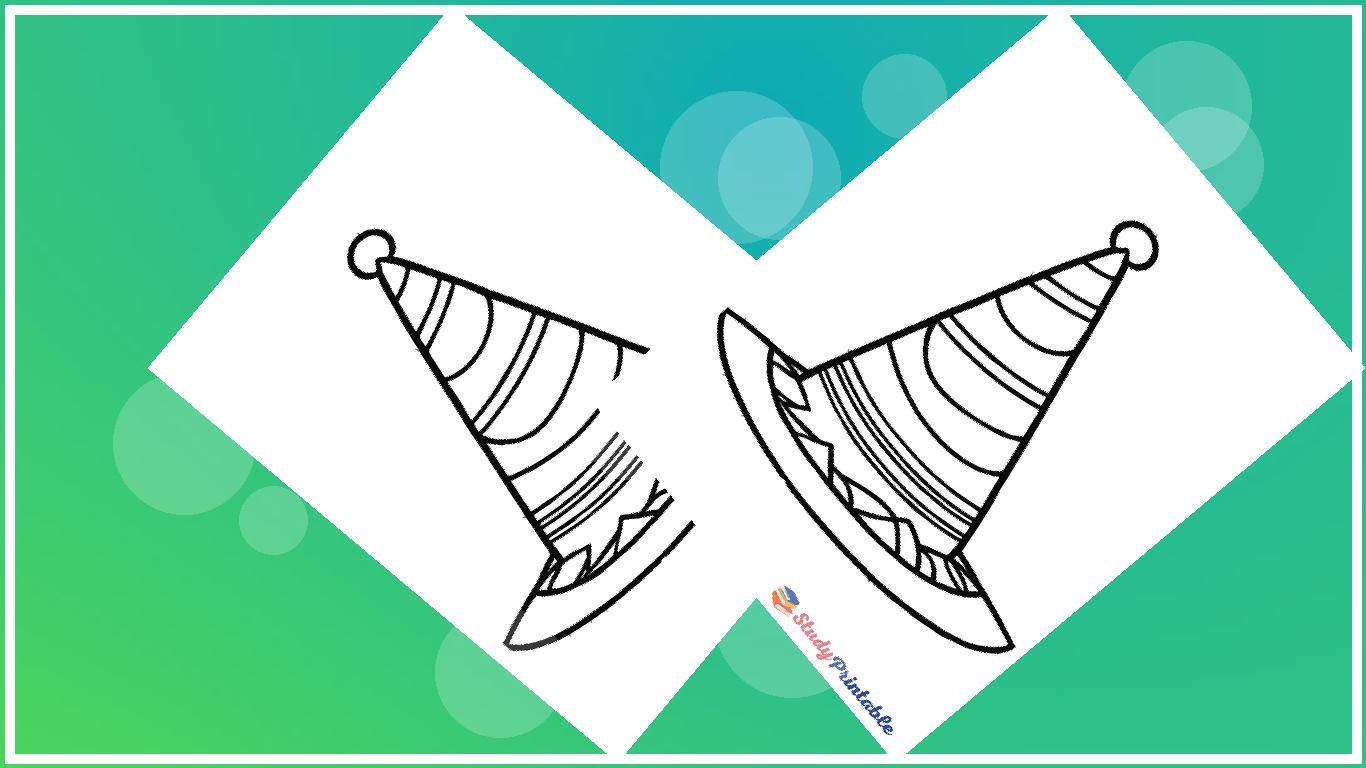 Firework Fiesta Birthday Hat Free Printable Coloring Page » StudyPrintable