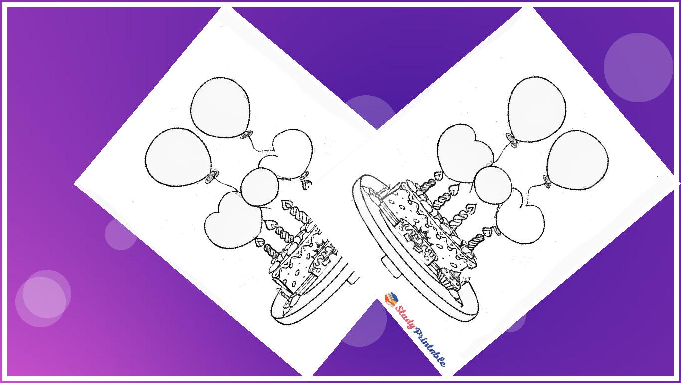 Free Printable Balloon Blast Birthday Banner Coloring Page » StudyPrintable