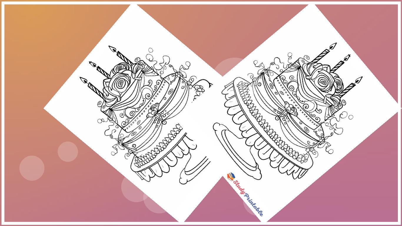 Sweet Birthday Cake Free Printable Coloring Page » StudyPrintable
