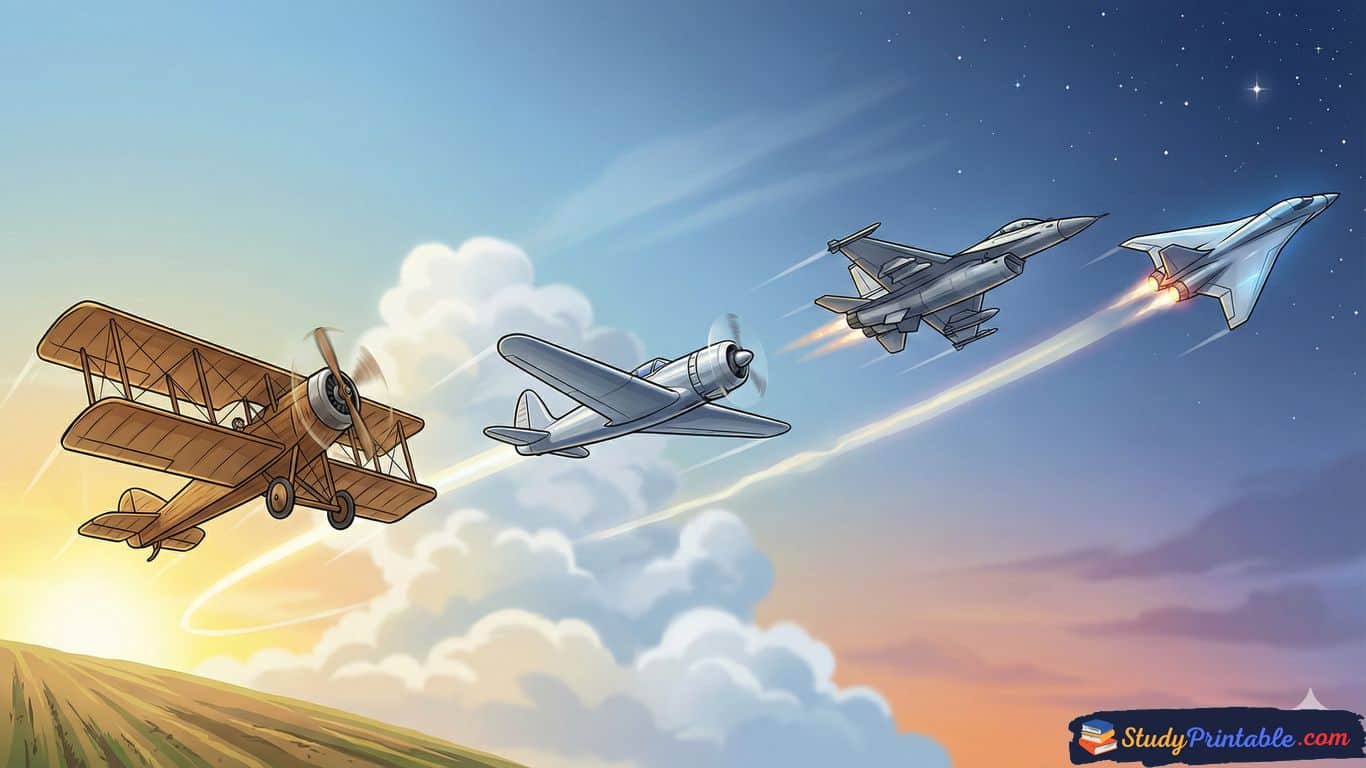 Essay on Evolution of Aircraft: Flight Through Time » StudyPrintable